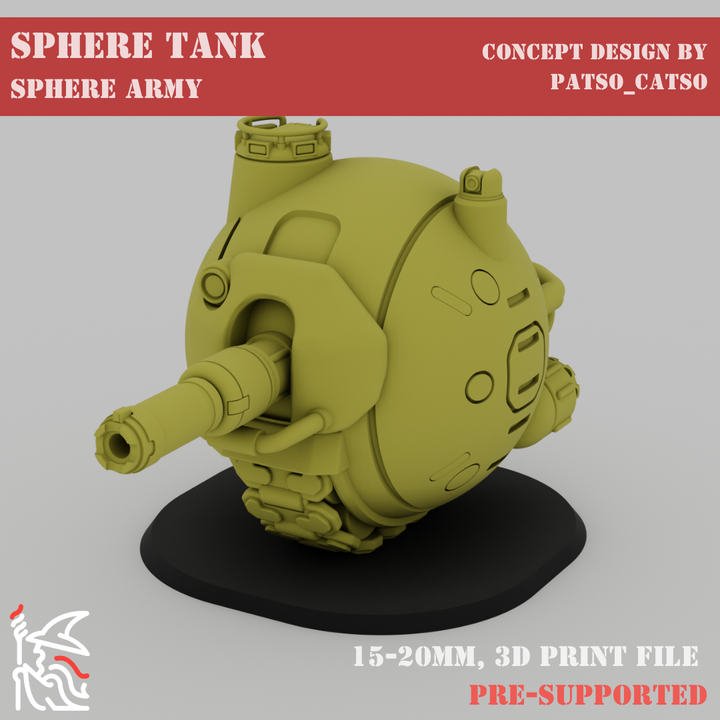 3D Printable [Sphere Army] Sphere Tank by Filamentio